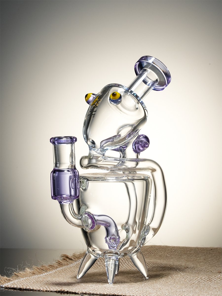 Lookah Bong 8" Recycler Cute Alien Glass Dab Rig | LOOKAH