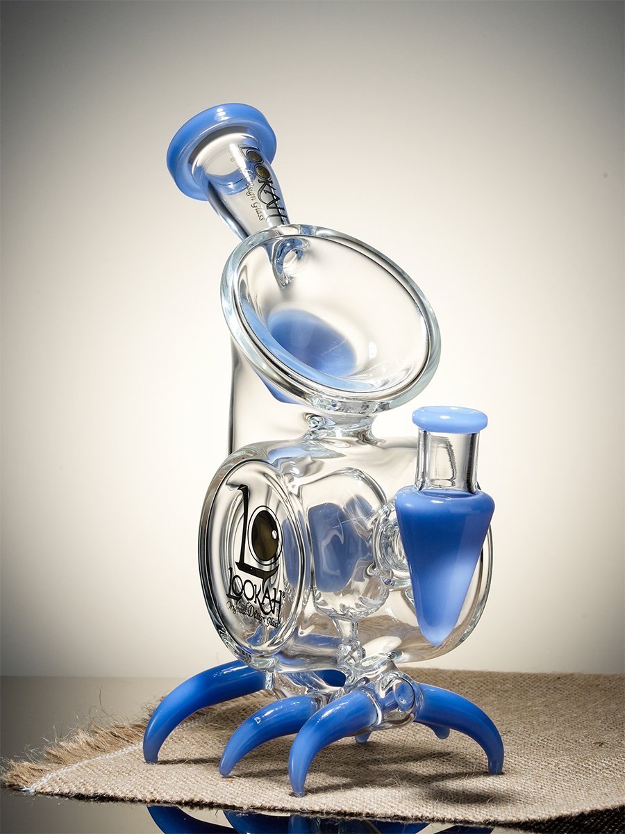 Lookah Bong 9" Mini Cool Recycler Alien Stalker Water Pipe | LOOKAH