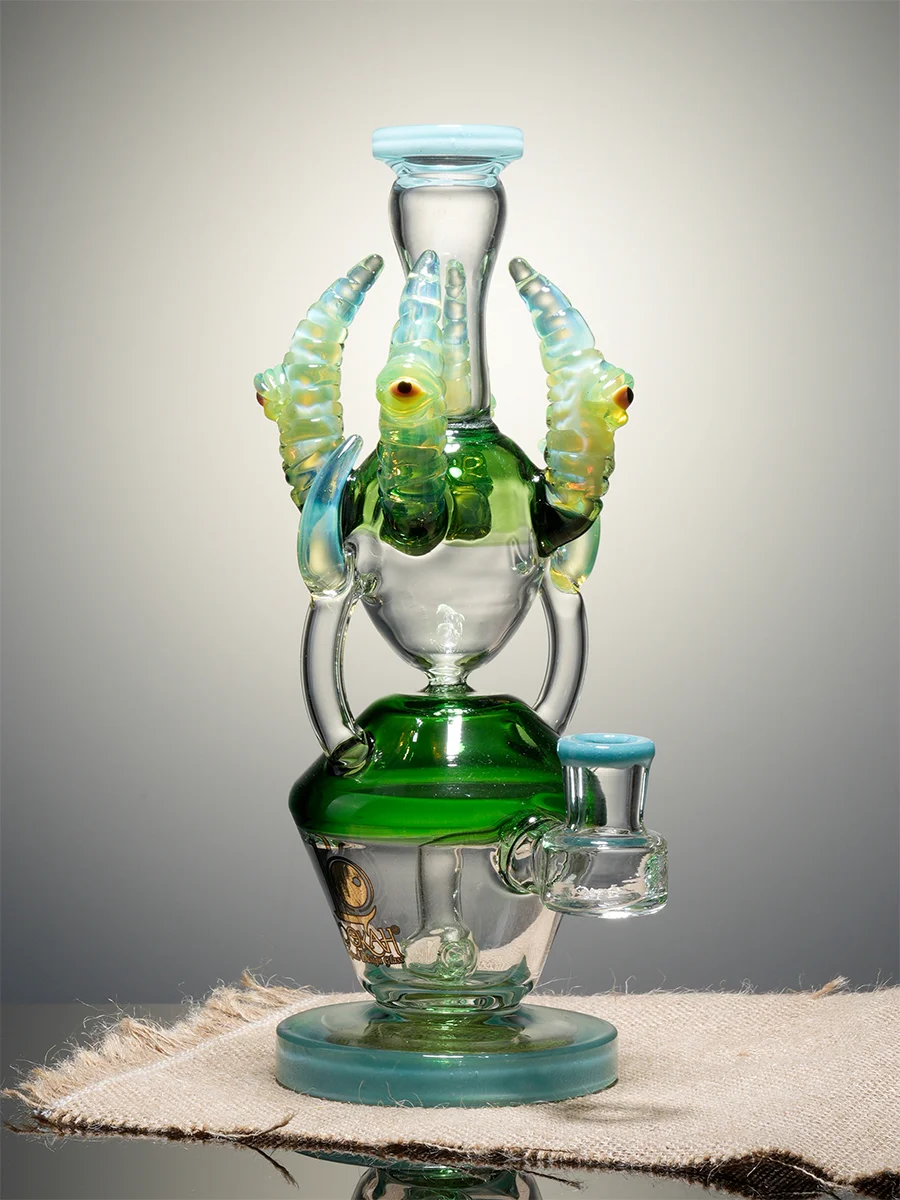 10" Cool colorful Ox horn Glass Bong | LOOKAH