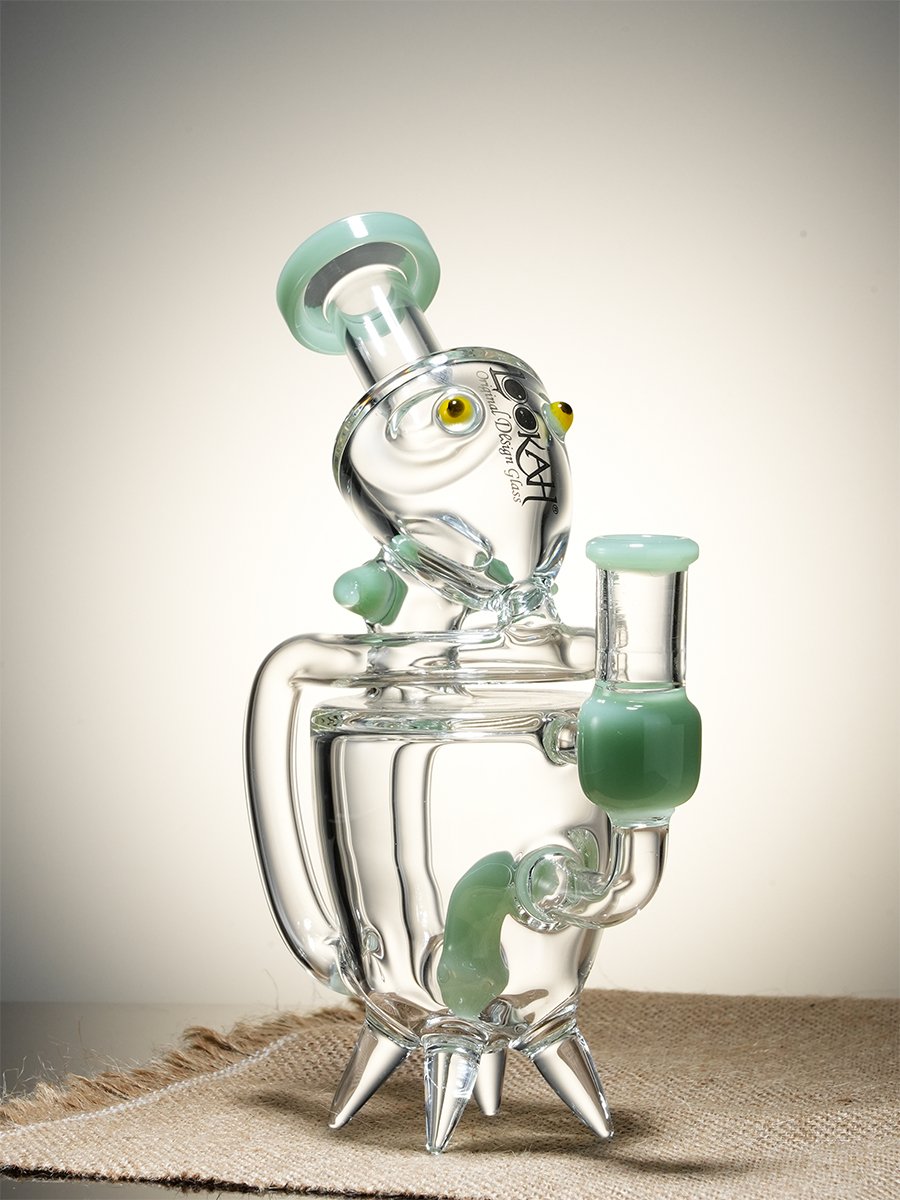 Lookah Bong 8" Recycler Cute Alien Glass Dab Rig | LOOKAH