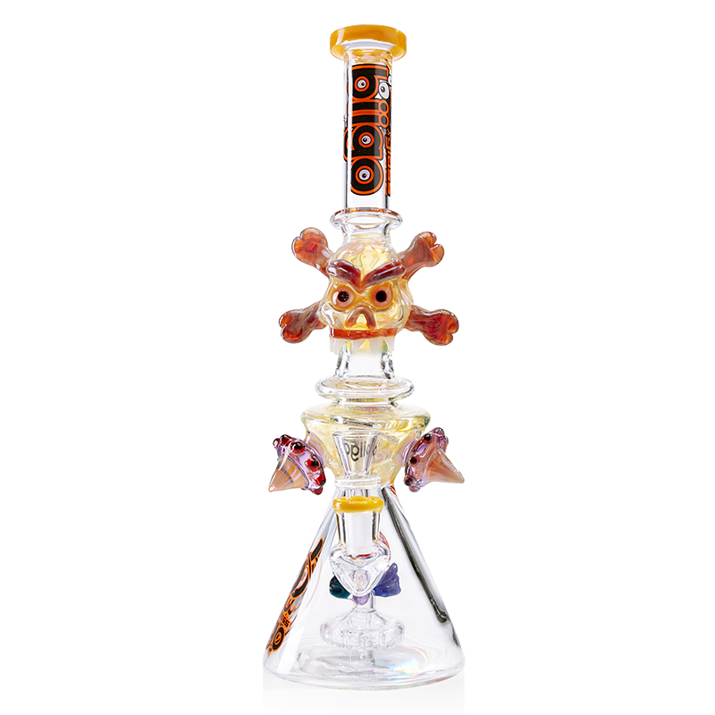 Lookah Bong 14 " Cool Skull Pretty Beaker Glass Water Pipe | LOOKAH