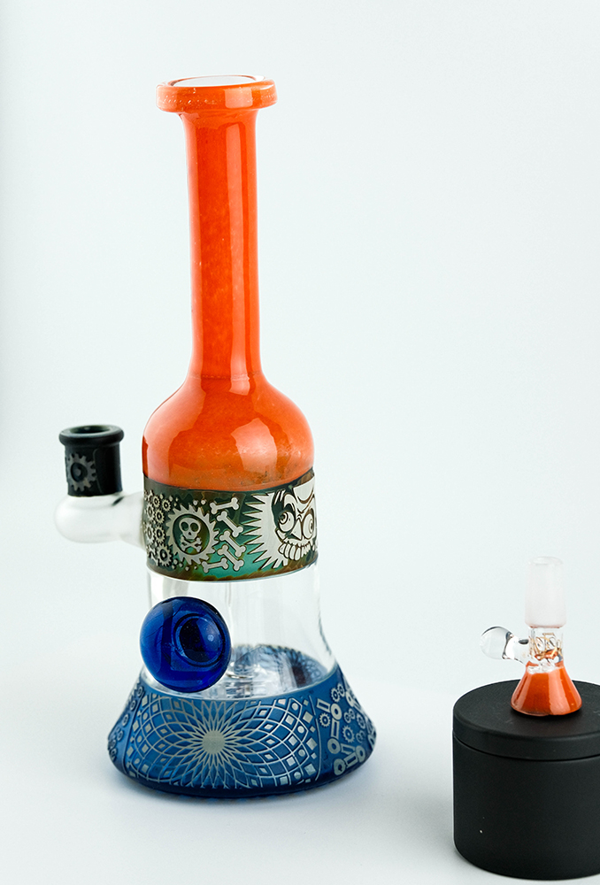 Mini Beaker Frosted Glass Cool Vintage Bong | LOOKAH