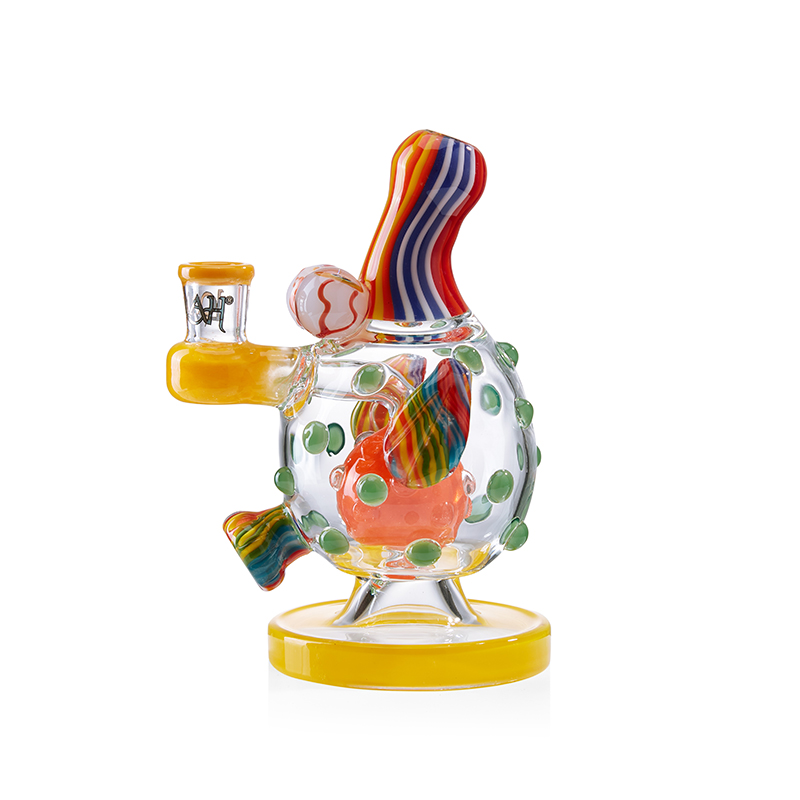 9" Rainbow Ball Bong Pufferfish | LOOKAH