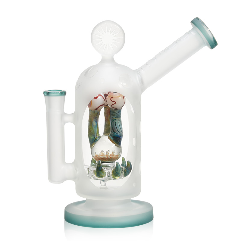 12“ Percolator Frosted Glass Dab Rig | LOOKAH