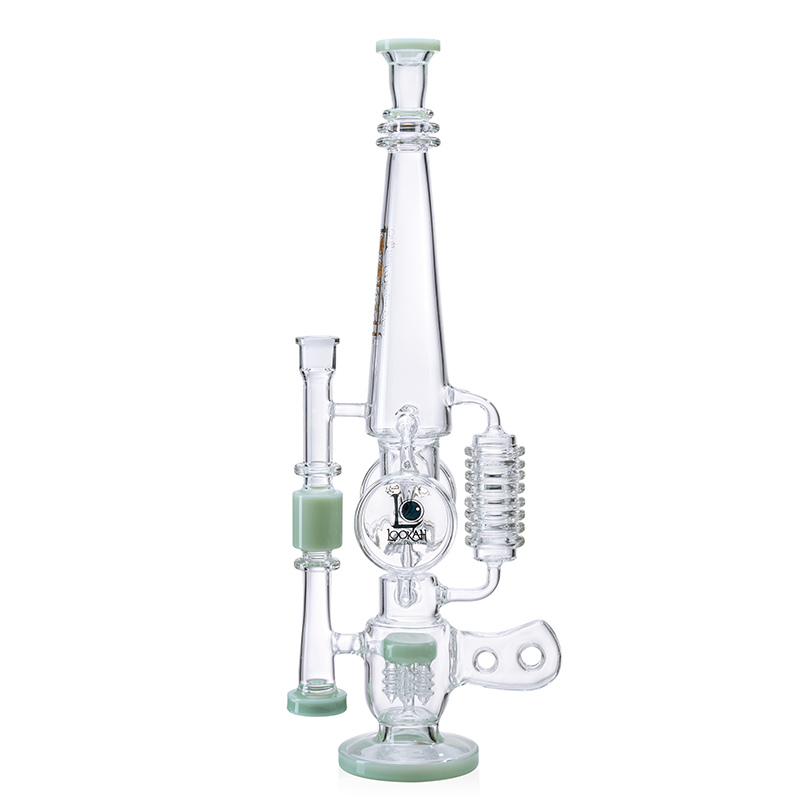 Cool Glass Tall Gun Bong | Recycler & Percolator | LOOKAH
