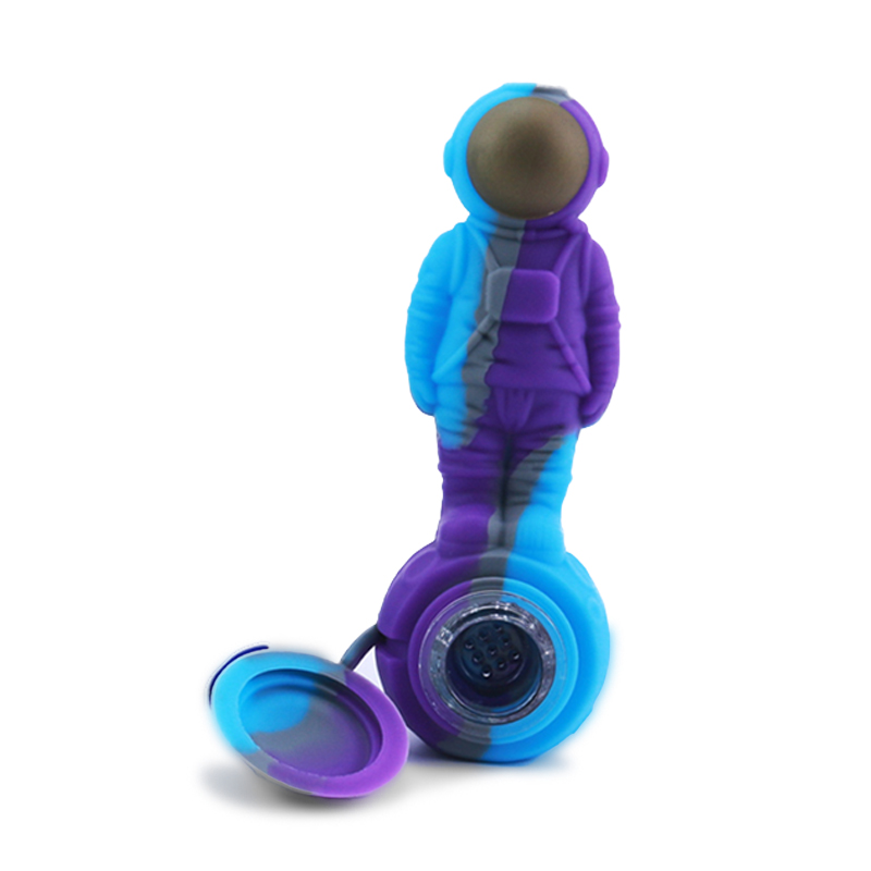 Green and Blue Astronaut Glass Pipe