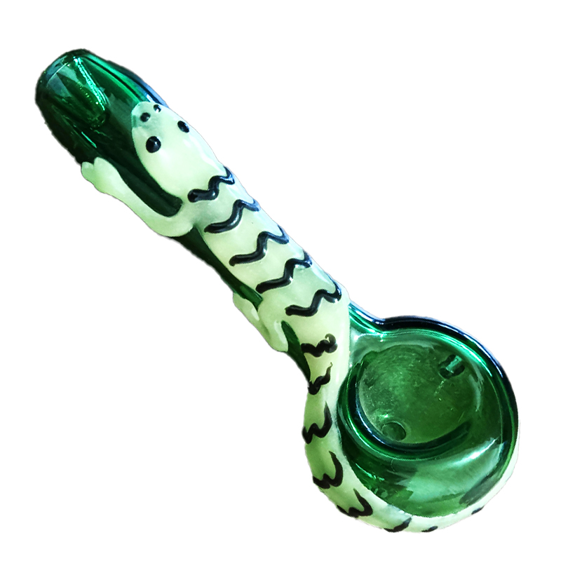 Hand-Painted Lizard Glass Pipe For Sale