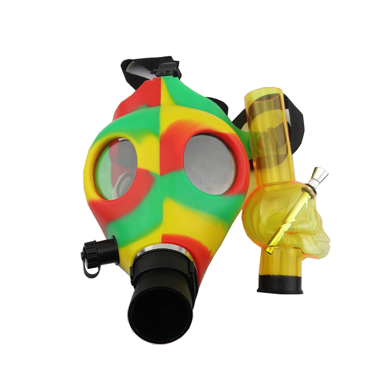 Skull Three-Color Silicone Gas Mask Bong