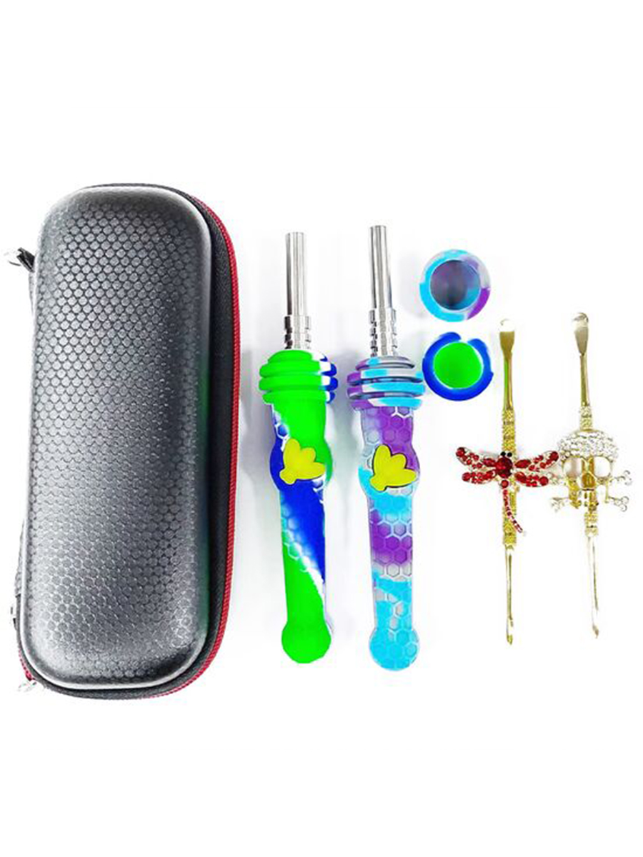 14mm 2PCS Silicone Nectar Collector and Dab Spoon Set For Sale