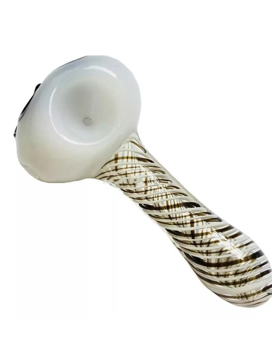 4” Halloween Swirl Stripe Glass Pipe For Sale - $22.99