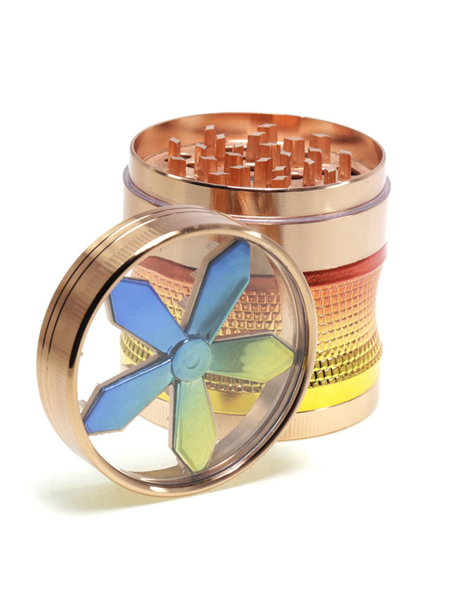 4 Piece 63MM Fan Blade Zinc Alloy Herb Grinder With Kief Catcher - $25.99