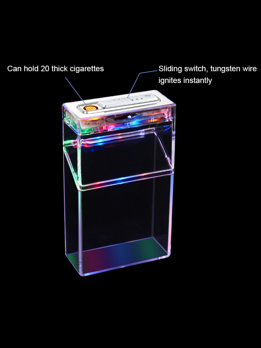 Transparent Colorful Charging Cigarette Box For Sale - $29.90