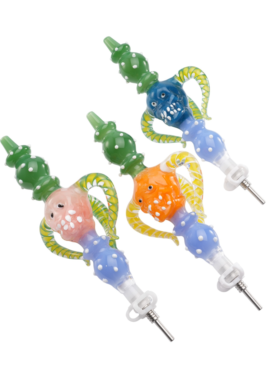 5.7" Cool Monster Glass Nectar Collector with Titanium Tip – $36.99
