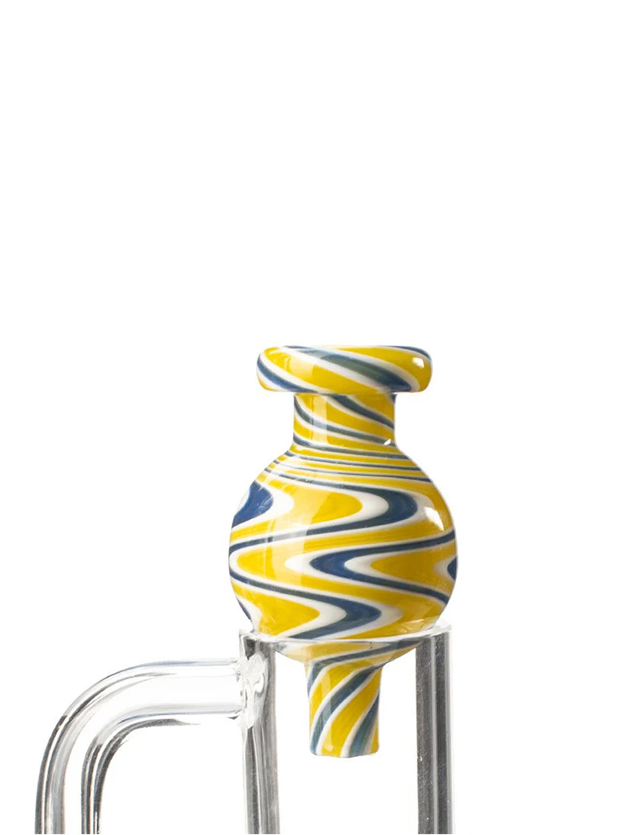 Ripple Pattern Printed Glass Directional Bubble Carb Cap