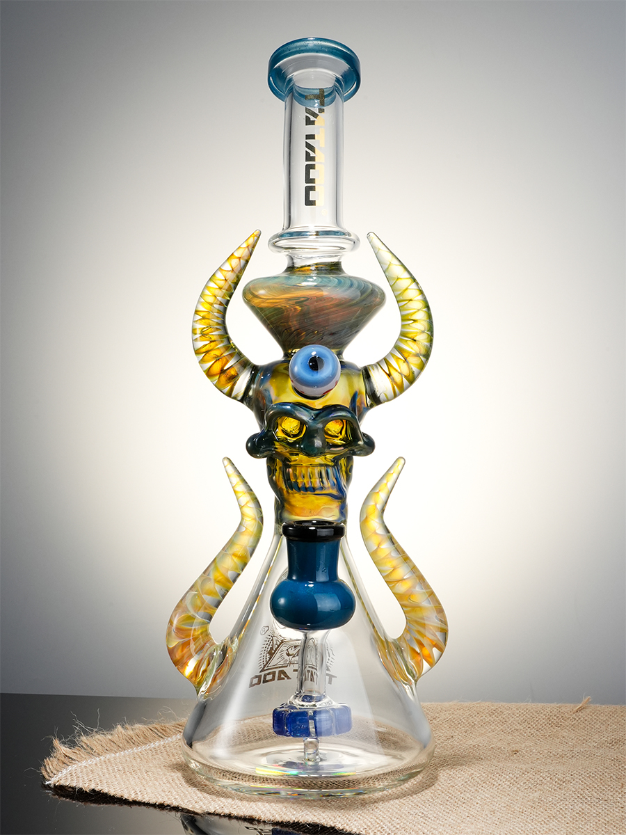 T'ATAOO 11.5" Cool Ornate Satanic Beaker Glass Dab Rig - $201