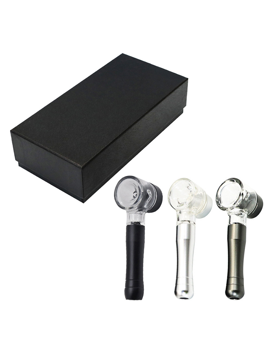 5.9-inch Aluminum Alloy Hand Pipe with Glass Bowl
