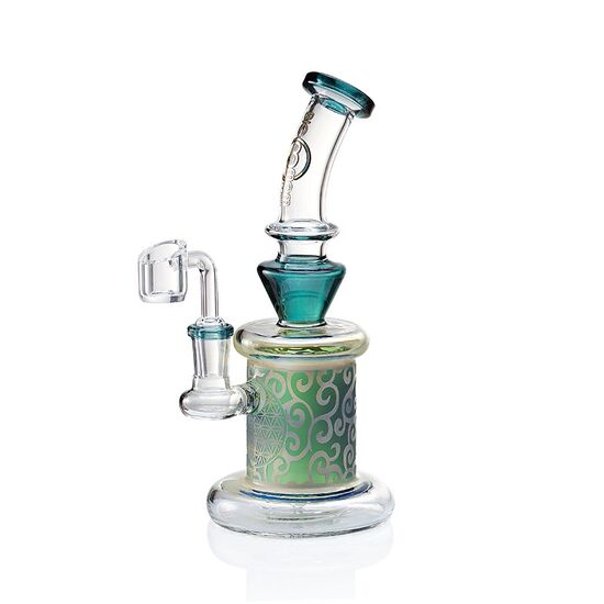 9” Frosted Geometric Glass Dab Rig | LOOKAH