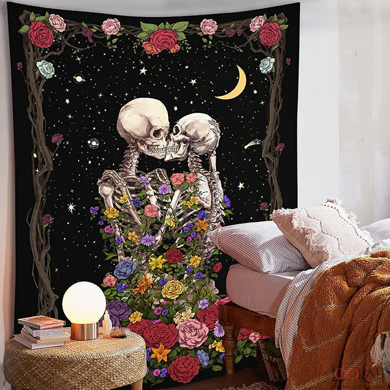 Vertical Hug Skeleton Tapestry | LOOKAH